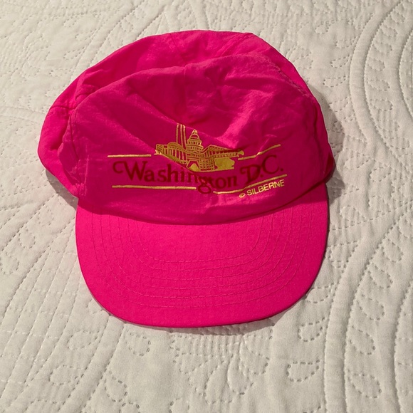 Vintage | Accessories | Vintage 9s Neon Pink Washington Dc Hat | Poshmark